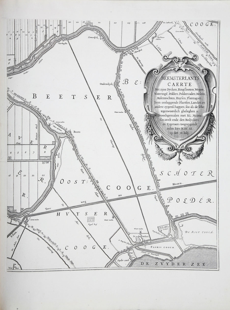 Collection of 6 maps of the Beemster polder 1644-1979