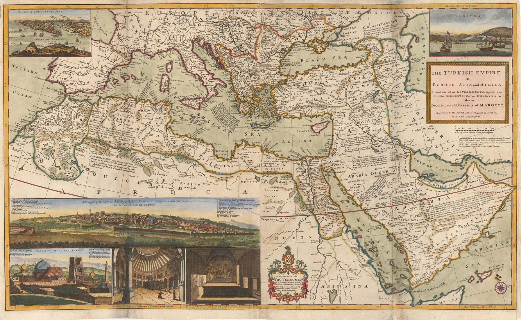 Excellent, attractively coloured large map of the Ottoman Empire at its ...